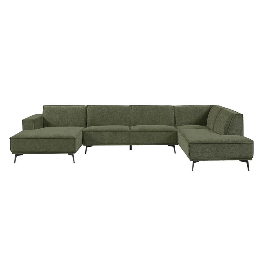 2,5-zits Lounge/Hoekbank Leeds - Groen (Lounge Links) - Loft24.nl