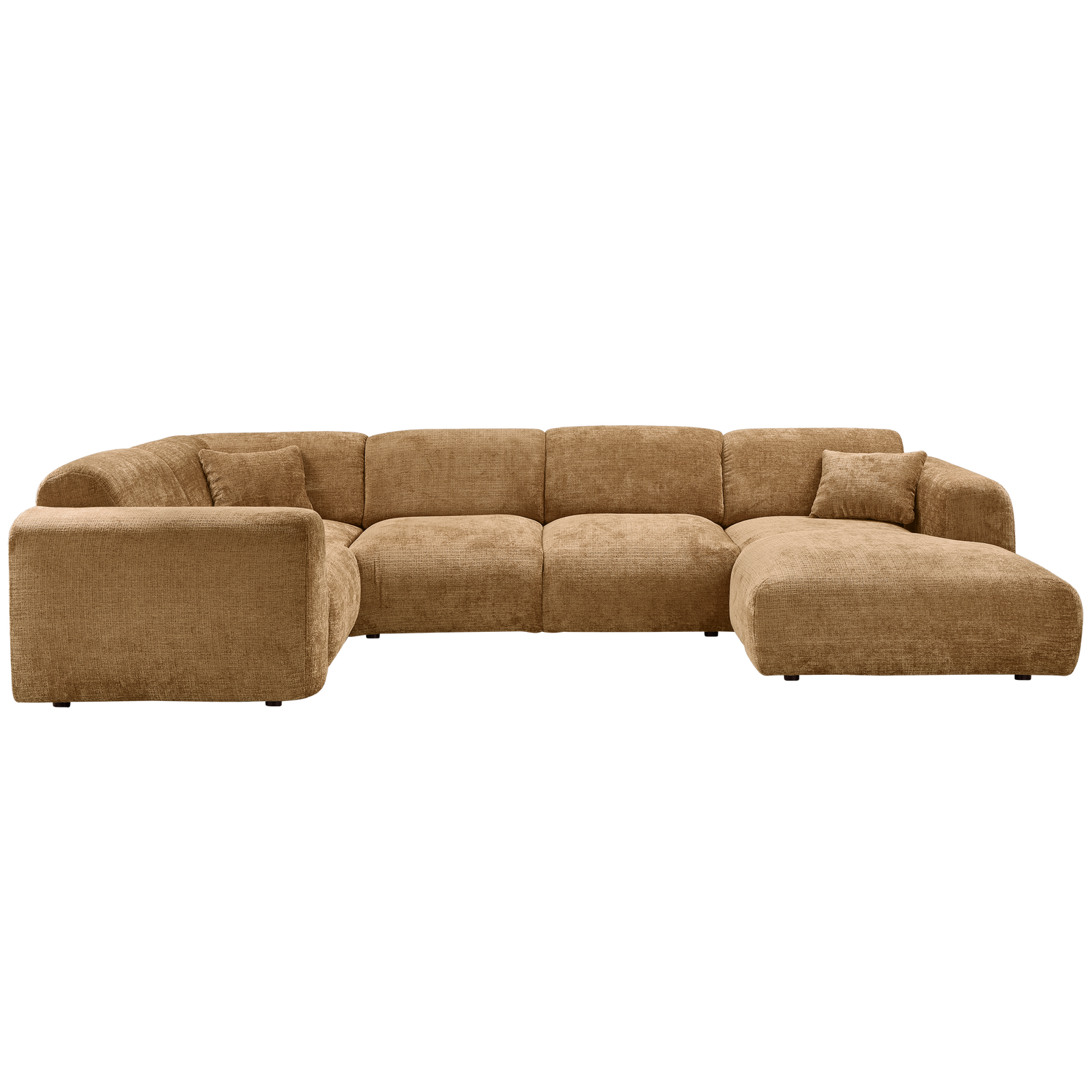 Cloud hoekbank links geweven chenille honinggeel - Loft24.nl