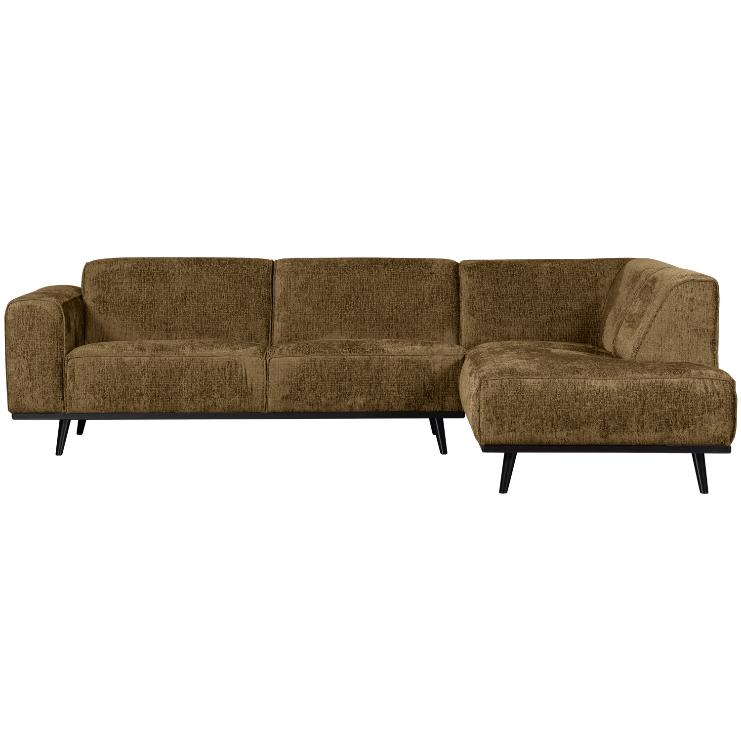 Statement hoekbank rechts structure velvet brass - Loft24.nl