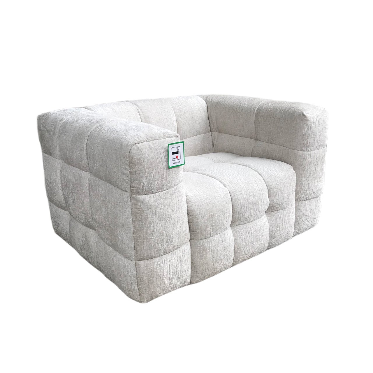 Fauteuil Merrol Chenille - Crème - Loft24.nl